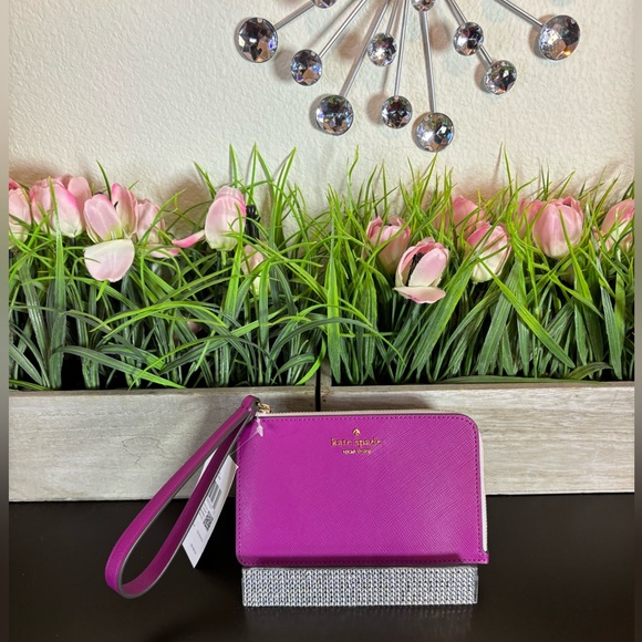 kate spade | Bags | Kate Spade Nwt Lucy Bicolor Small L Zip Plum Purple ...